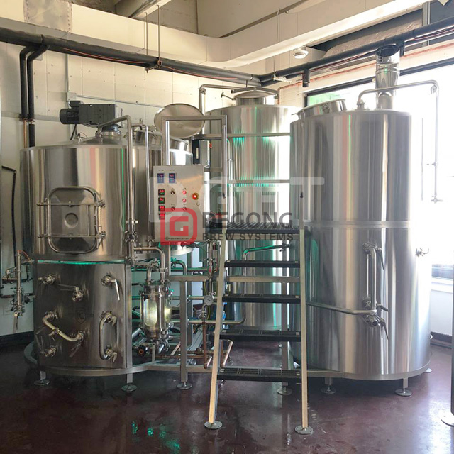 1000L Steam heated automatic 2 vessels conical beer brewhouse mashing ...